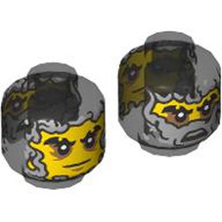 LEGO PART 28621pr0014 Minifig Head Cinder, Silver Face Mask, Covered ...