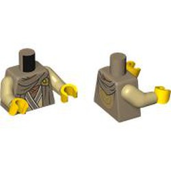 LEGO PART 973c26h01pr0010 Torso, Dark Tan Cape, Robe with White Trim ...