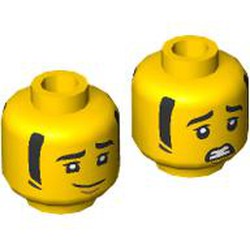 LEGO PART 28621pr4388 Minifig Head Black Eyebrows, Muttonchops, Raised ...