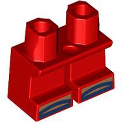 LEGO PART 41879apr0004 Legs Short with Dark Tan/Dark Blue Shoes print ...