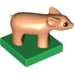 LEGO PART 75726 Duplo Animal Pig / Piglet on Green Base | Rebrickable ...