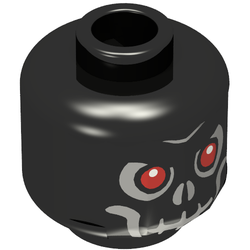 LEGO PART 3626bpr0496 Minifig Head, Evil Skull with Scowl, White Print ...