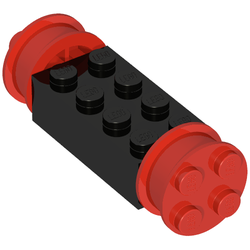 LEGO PART 4180c02 Brick Special 2 x 4 with Wheels, Freestyle Red ...