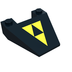 LEGO PART 4858pr0001 Wedge Sloped 4 x 4 Taper with Blacktron I Logo ...