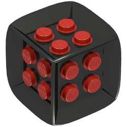 LEGO PART 64776pat0001 Die - 6 Sided Rubber Frame with Red Centre Studs ...