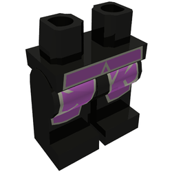 LEGO PART 970c03pr0020 Hips and Black Legs with Purple Coattails, Gray ...