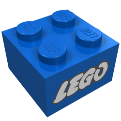 LEGO PART 3003apr0041 Brick 2 x 2 without Inside Ridges with LEGO Logo ...