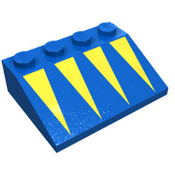 LEGO PART 3297pr0008 Slope 33° 3 x 4 with Yellow Triangles Print ...