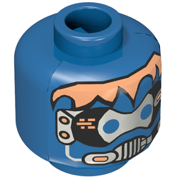 LEGO PART 3626bpr0108 Minifig Head Insectoid, Silver Hair, Blue Eyes ...