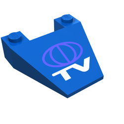 LEGO PART 4858pr0002 Wedge Sloped 4 x 4 Taper with TV Logo Print ...