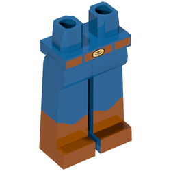 LEGO PART 970f01pr0001 Long Legs and Hips with Dark Orange Boots Print ...