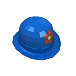 LEGO PART 95674pr0001 Minifig Bowler Hat with Red Flower with Yellow ...