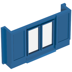 LEGO PART brickslot0008 Window 1 x 6 x 3 Shuttered with Glass for ...
