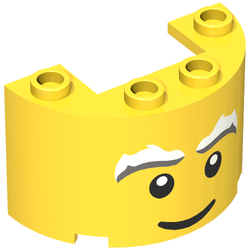LEGO PART 24593pr0003 Cylinder Half 2 x 4 x 2 with 1 x 2 Cutout with ...