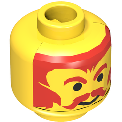 LEGO PART 3626bpr0304 Minifig Head King / Dragon Master, Moustache Red ...