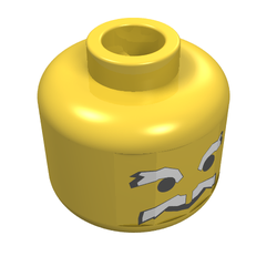 LEGO PART 3626bpr0025 Minifig Head, White Moustache and Eyebrows Print ...