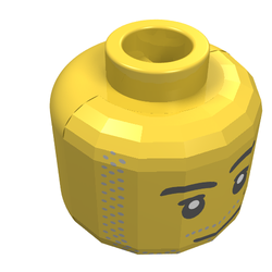 LEGO PART 3626bpr0389 Minifig Head, Smirk, Pupils, Stubble Beard and ...