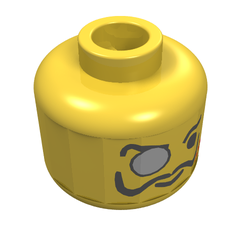LEGO PART 3626bpr0041 Minifig Head Baron Von Barron, Monocle, Scar, and ...