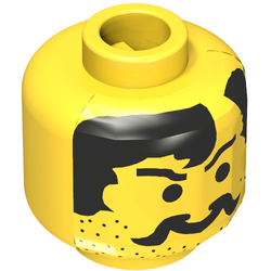 LEGO PART 3626bpr0298 Minifig Head Cowboy / Pirate, Moustache, Stubble ...