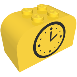 LEGO PART 4744pr0026 Brick Curved 2 x 4 x 2 Double with Clock Print ...