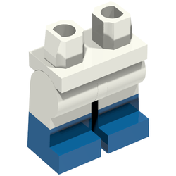 LEGO PART 970c27pat28 Hips with White Legs and Blue Boots Pattern ...