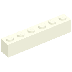 LEGO PART 3009a Brick 1 x 6 without Bottom Tubes, with 2 Raised Cross ...