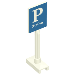LEGO PART 675pr0001 Road Sign Square Tall with Parking 'P' and '300m ...