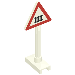 LEGO PART 649pr0002 Road Sign Triangle with Level Crossing Small, Thick ...