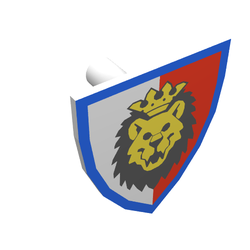 LEGO PART 3846pr0023 Shield Triangular with Lion Head, Red and White ...
