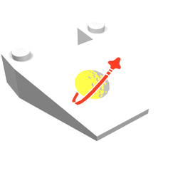 LEGO PART 4858pr0003 Wedge Sloped 4 x 4 Taper with Classic Space Print ...