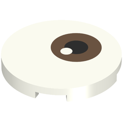 LEGO PART 67095pr0002 Tile Round 3 x 3 with Brown, White, Black Circles ...