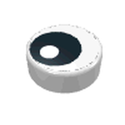 LEGO PART 98138pr0008 Tile Round 1 x 1 with Offset Black Eye Print ...