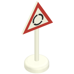 LEGO PART upn0154pr0002 Road Sign Old Triangle with Roundabout Print ...