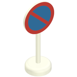 LEGO PART upn0152pr0003 Road Sign Old Round with No Parking Blue Print ...