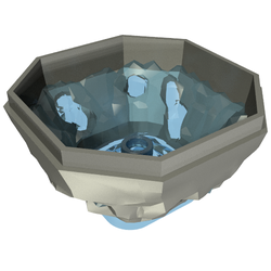 LEGO PART 88644pat0001 Rock 4 x 4 x 1 2/3, Bottom with Trans-Light Blue ...