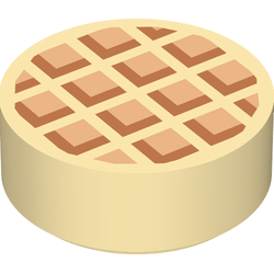 LEGO PART 98138pr0131 Tile Round 1 x 1 with Waffle, Medium Nougat Edges ...