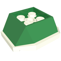 LEGO PART 67013pat0001 Wedge Sloped 4 x 4 with White Underside Pattern ...