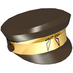 LEGO PART 12895pr0001 Hat, Captain's Cap with Black Symbol and Gold ...