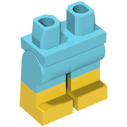 LEGO PART 970c42pat01 Hips with Medium Azure Legs and Yellow Boots ...