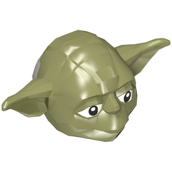 LEGO PART 13195pr0001 Minifig Head Special, Yoda Curved Ears with Black ...