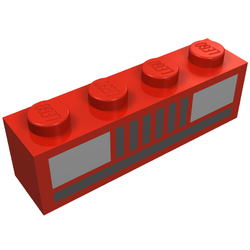 LEGO PART 3010pr9975 Brick 1 x 4 with Basic Car Headlights Print ...