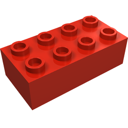 LEGO PART m3001 Minitalia Brick 2 x 4 with Centre Cross Supports ...