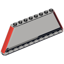LEGO PART 19212pr0001 Windscreen 1 x 12 x 4 Tapered with Red Sides ...
