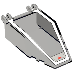 LEGO PART 30372pr0007 Windscreen 7 x 4 x 1 2/3 with Hinges with Silver ...