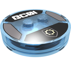 LEGO PART 19981pr0030 Function Brick Round 4 x 4 x 2/3 with 2 Studs and ...