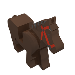 LEGO PART 4493c01pr0001 Animal, Horse, Movable Head, Black Eyes, Red ...