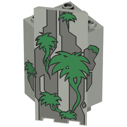 LEGO PART 2345pr0006 Panel 3 x 3 x 6 Corner Wall with Green Vines Print ...