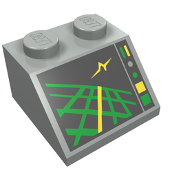 LEGO PART 3039pr9971 Slope 45° 2 x 2 with Horizon Indicator Screen ...