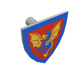 LEGO PART 3846pr0024 Shield Triangular with Blue Dragon Print ...