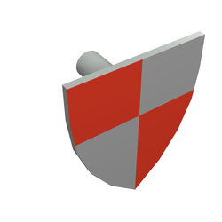 LEGO PART 3846pr0037 Shield Triangular with Red/Peach Quarters Print ...